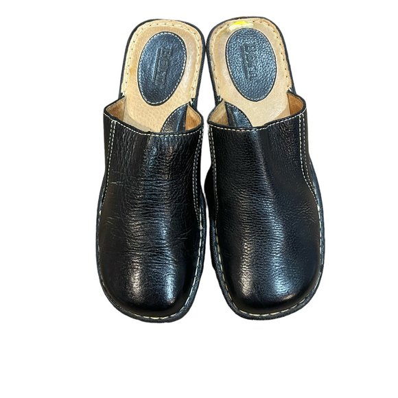 Born | Shoes | Born Mules Womens Size 9 Black Slip On Leather Arch ...